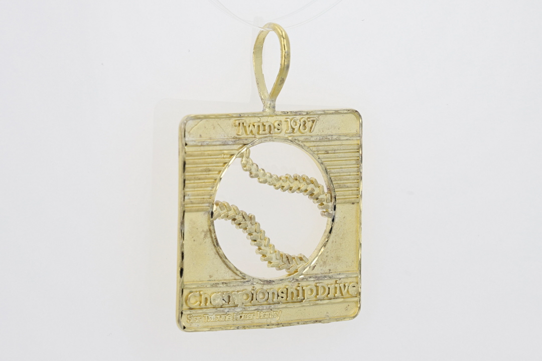 MN Twins 1987 Championship Drive Homer Hanky Pendant w/o Chain Sterling ...