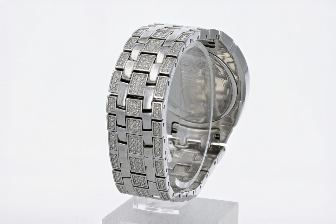 Bulova Phantom Crystal Pavé Silver Dial Quartz Stainless Steel Men's ...