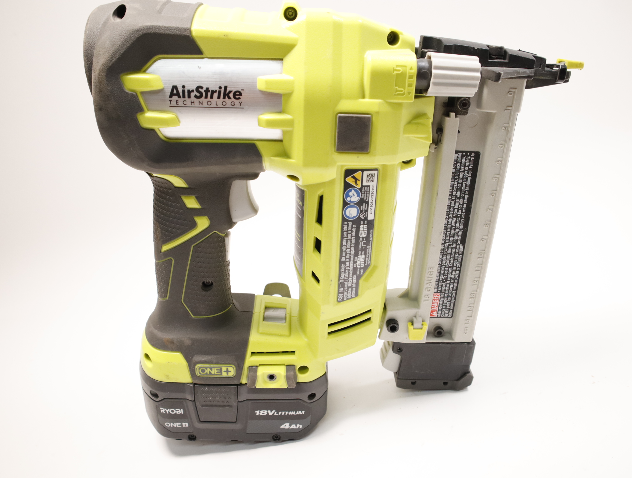 Ryobi P360 Airstrike 18 GA 18V Cordless Narrow Crown Stapler Kit