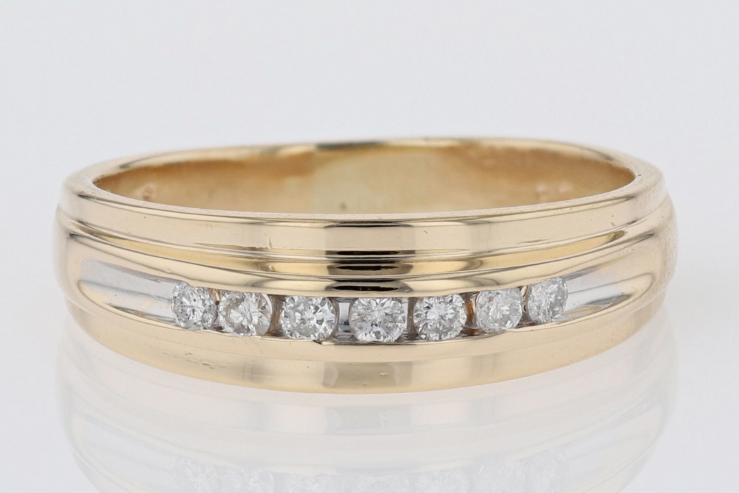 .25ctw Round Diamond Channel-Set Wedding Band Ring 14k Yellow Gold Size ...