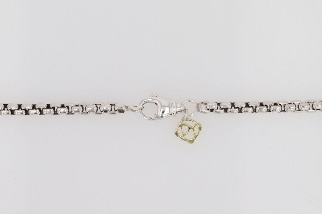 Lagos Peace Sign Symbol Pendant on Box Link Chain 24" Necklace Sterling ...