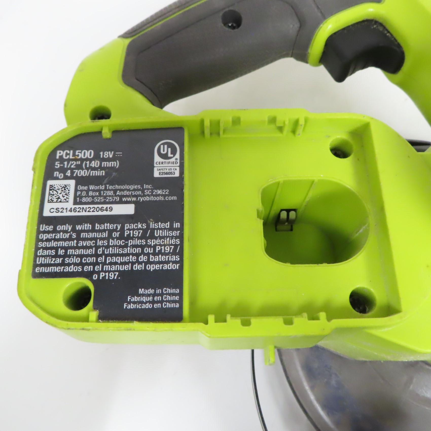 Ryobi PCL500 ONE+ 18V 5-1/2" Cordless Circular Saw (Local Pick-Up Only)