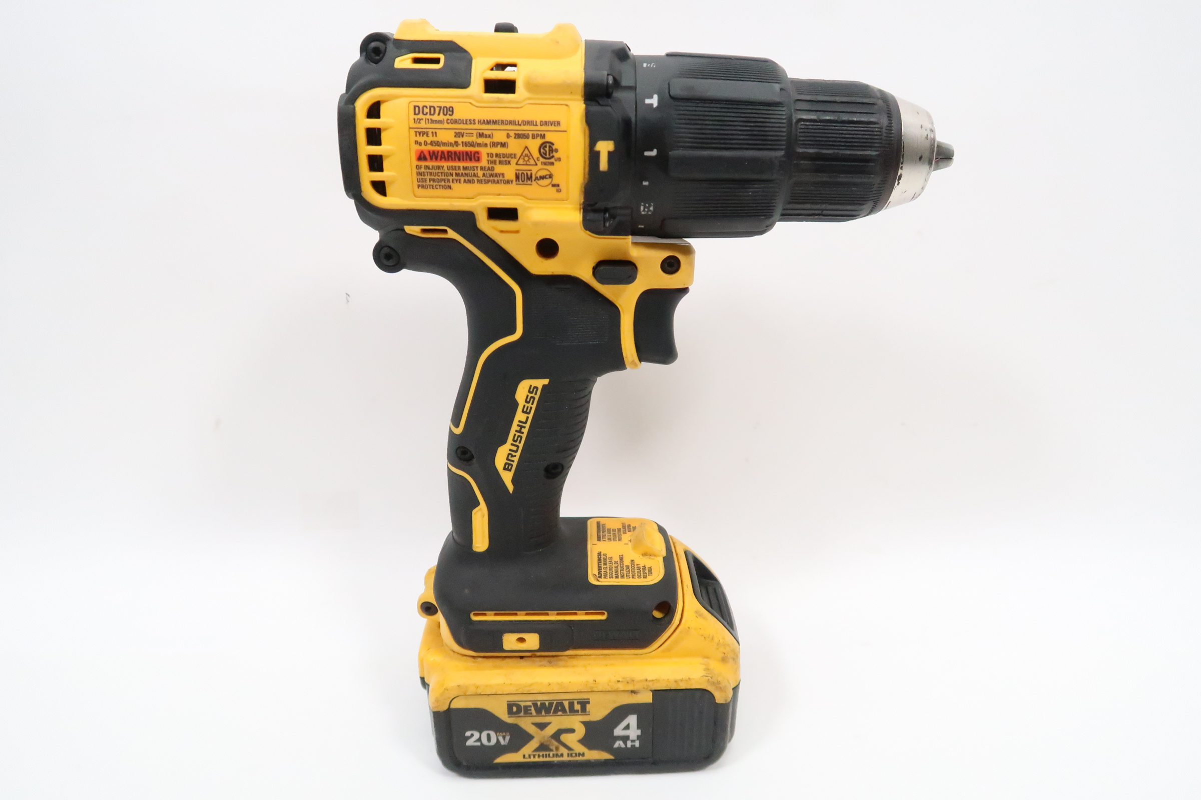 DeWalt DCD709 20V MAX Cordless Brushless Compact 1/2 in. Hammer Drill