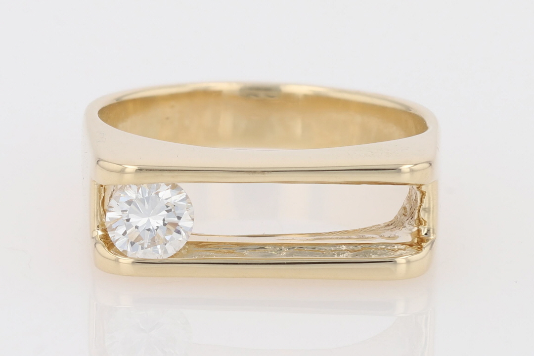 .41ct Round Diamond Solitaire Sliding Statement Ring 14k Yellow Gold ...