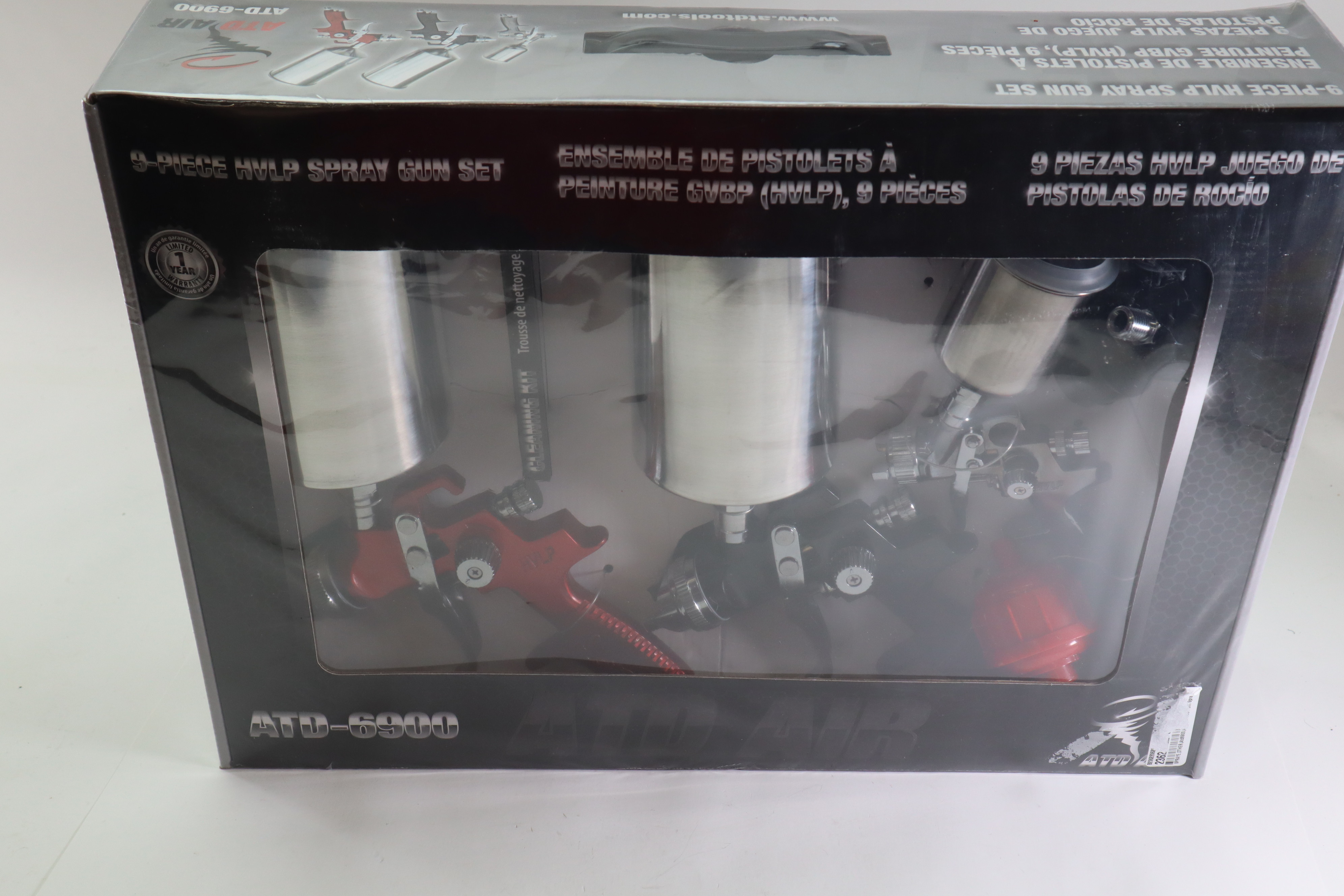 ATD Tools 6900 9-Piece HVLP Spray Gun Set Sealed