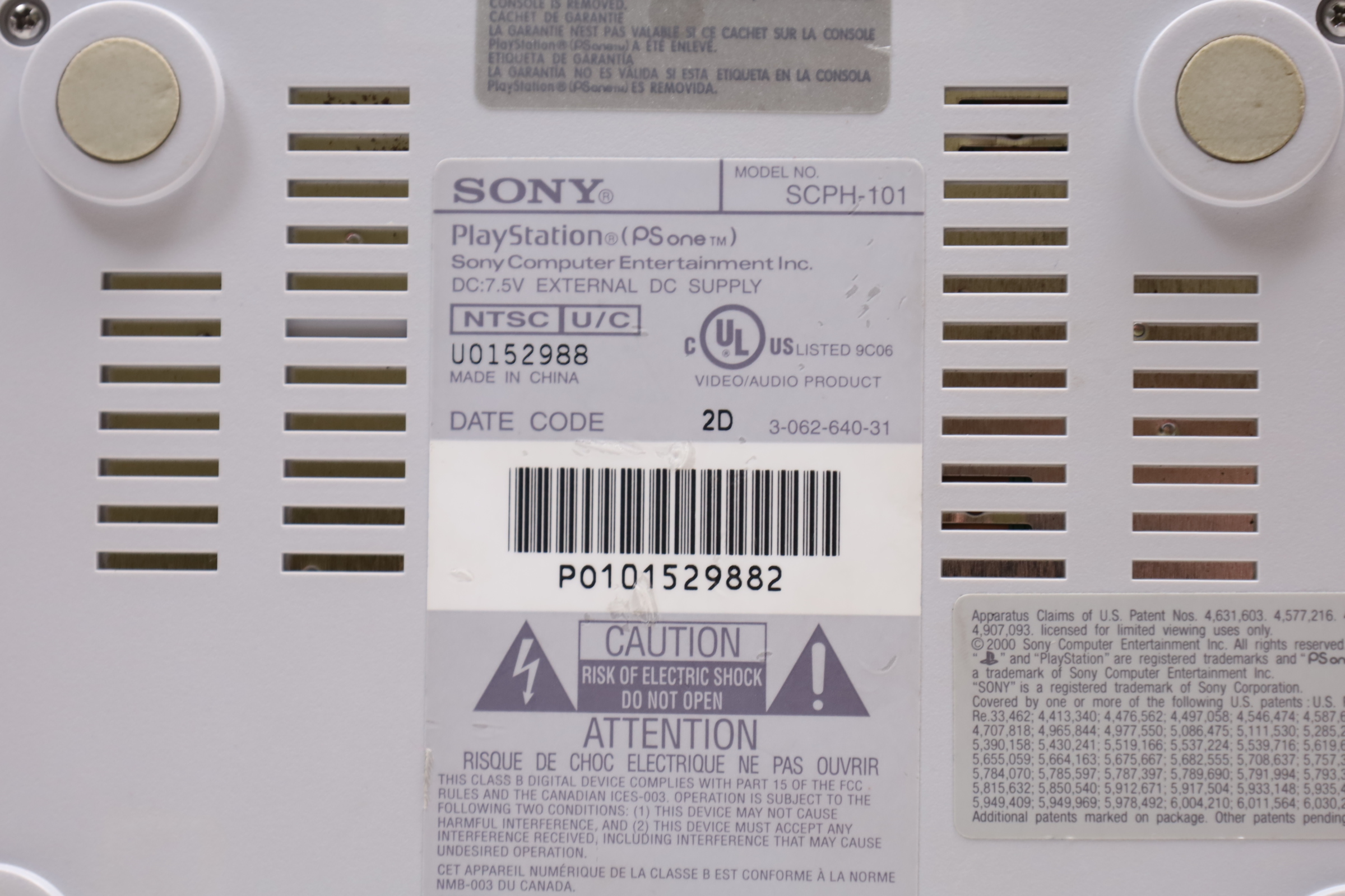 Sony PlayStation PS One SCPH-101 Video Game System - White (1886)