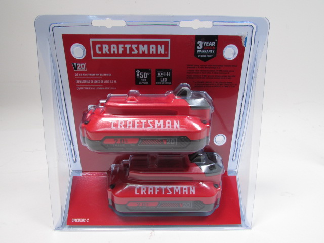 Craftsman CMCB202-2 20V 2.0Ah Lithium-Ion Tool Battery 2-Pack