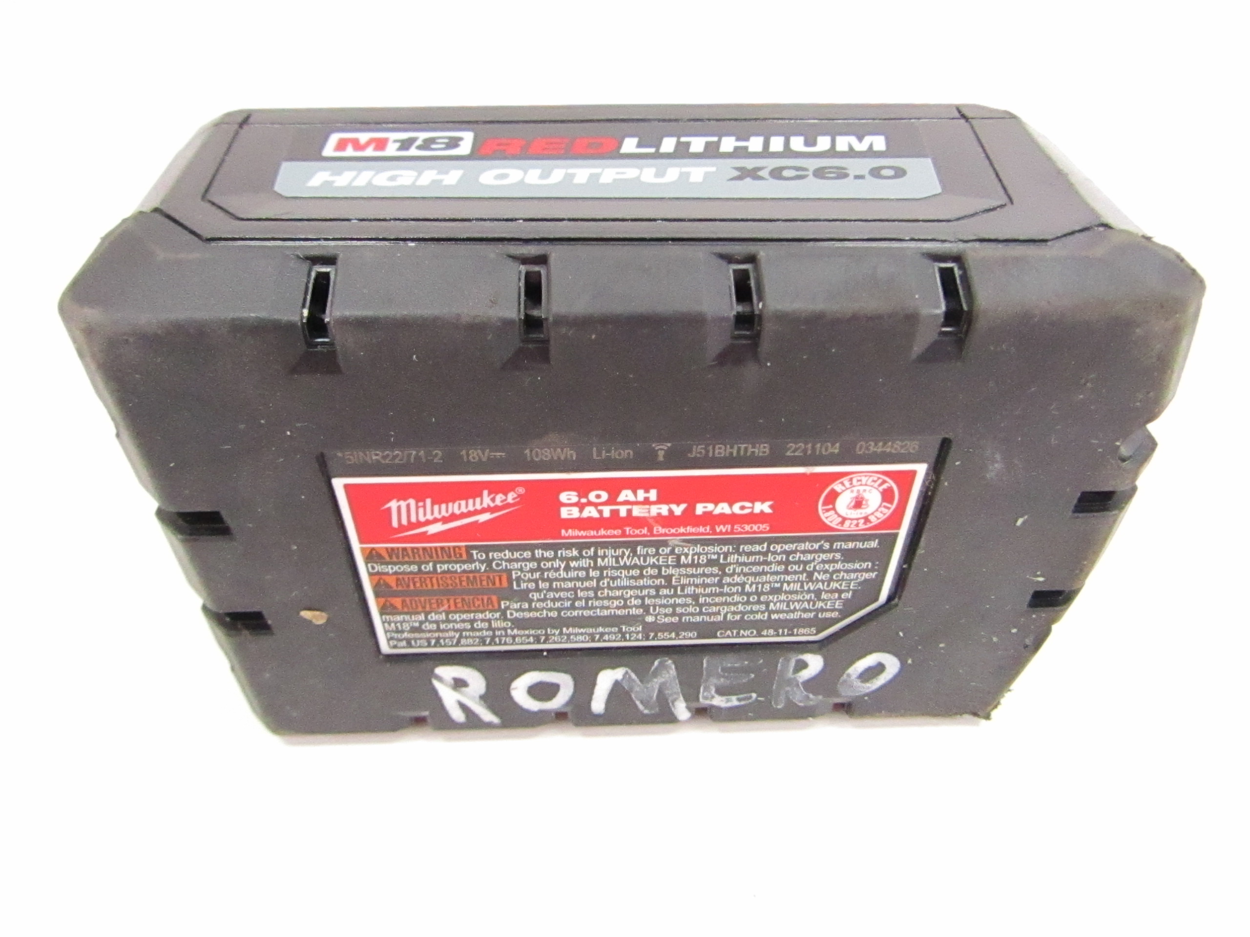 Milwaukee 48-11-1865 M18 Red Lithium High Output 6.0Ah Battery Pack