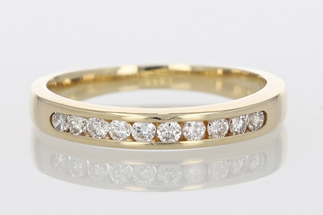 .25ctw Round Cut Diamond Channel-Set Wedding Band Ring 14k Yellow Gold ...