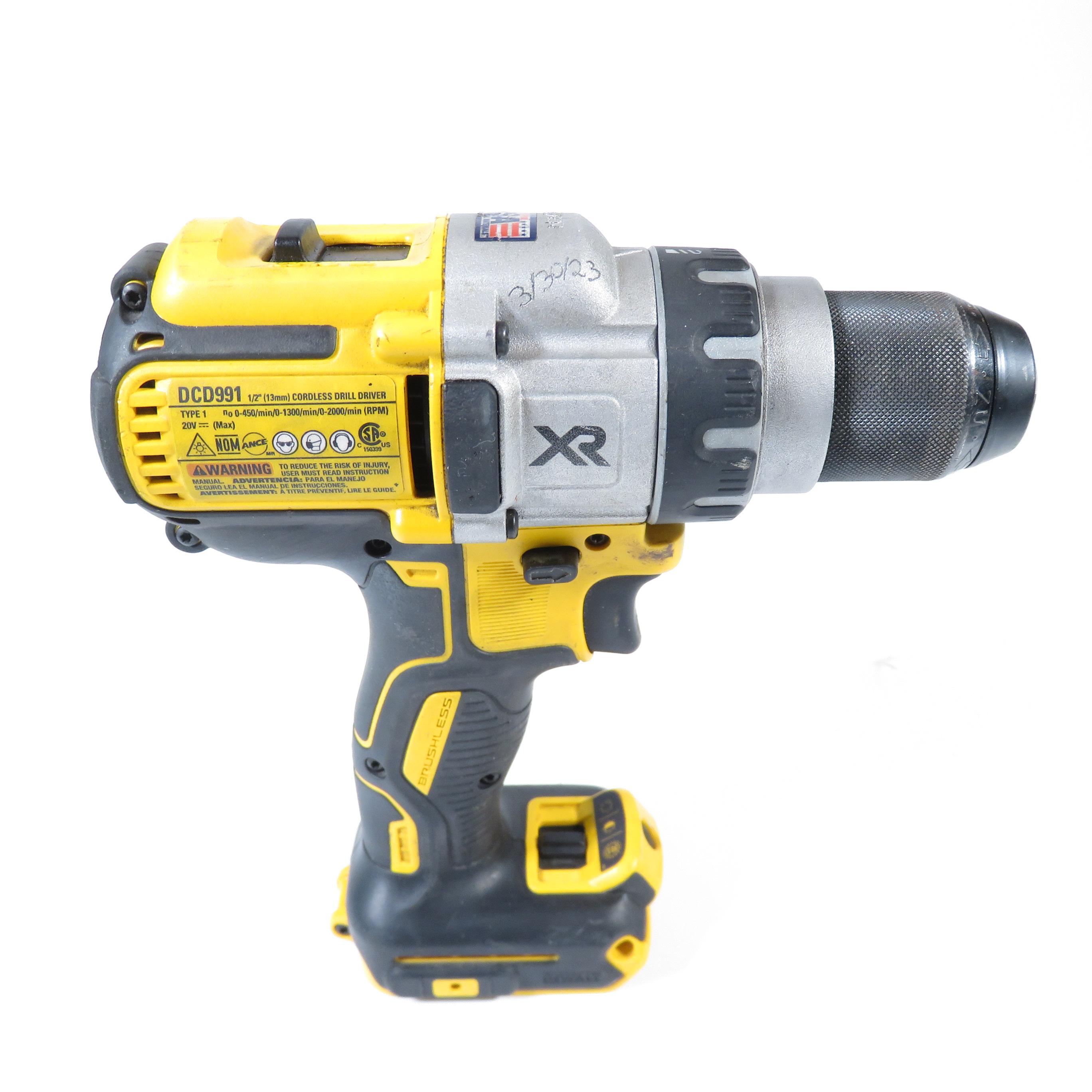 DEWALT DCD991 20V MAX XR Cordless Brushless 3-Speed 1/2 in. Drill/Driver