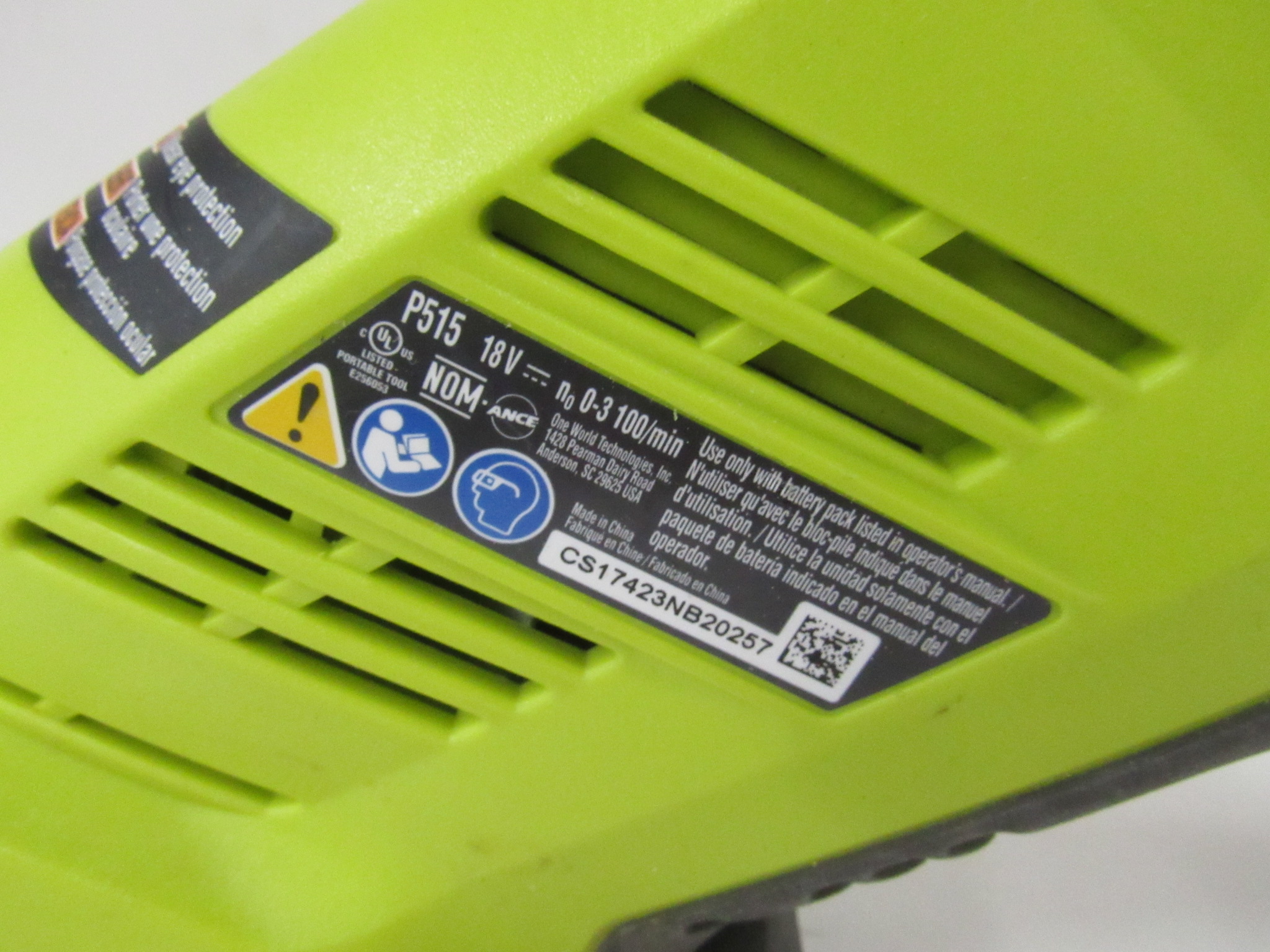 Ryobi P515 Reciprocating Saw P505 5 1/2" Circular Saw Set