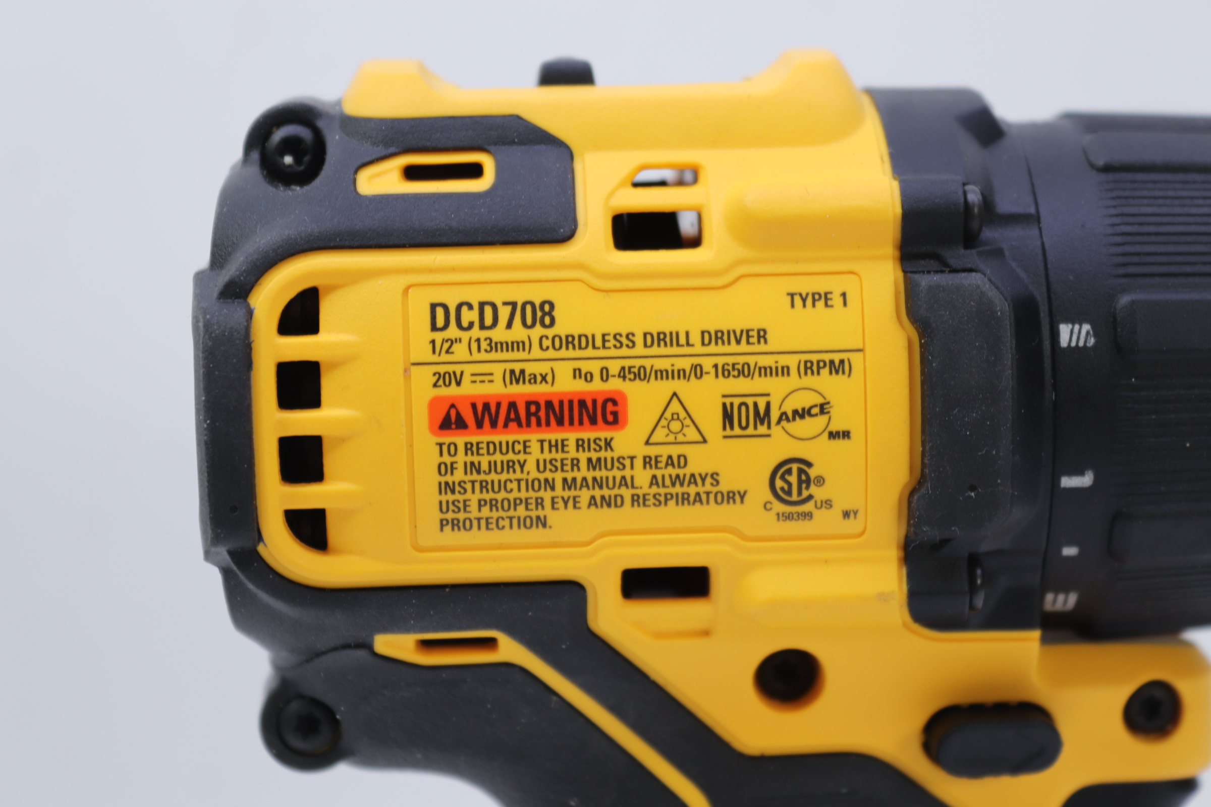 DeWalt DCD708 20V MAX Cordless Brushless Compact 1/2" Drill Driver