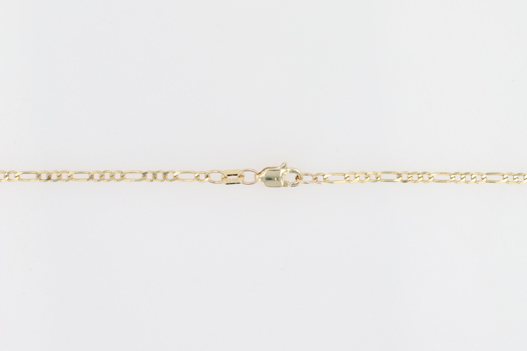 2mm Figaro Link Chain 22.25" Necklace 10k Yellow Gold 2.95 Grams