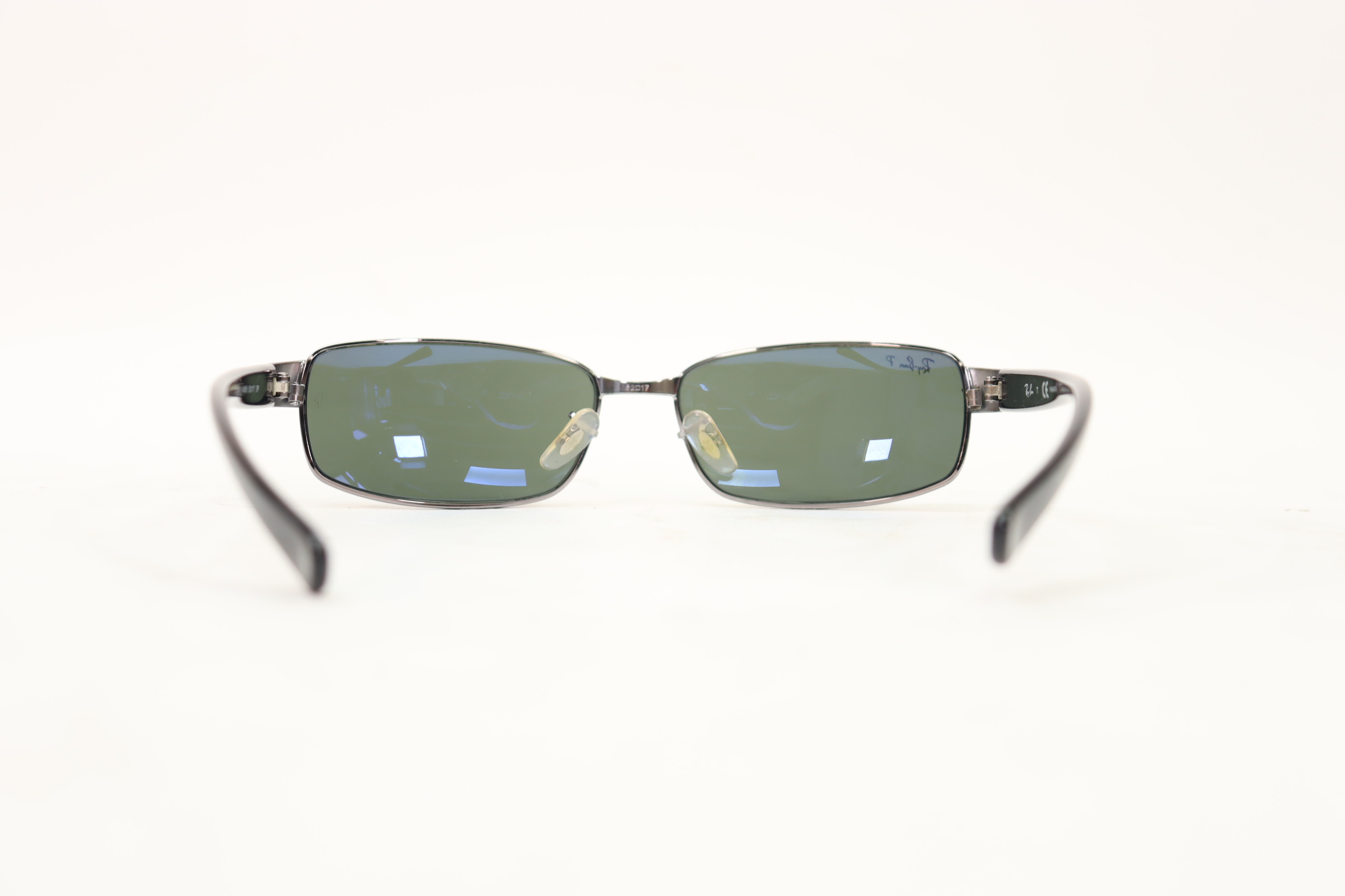 Ray-Ban RB3364 Metal Polarized Rectangular Sunglasses - Green Lens