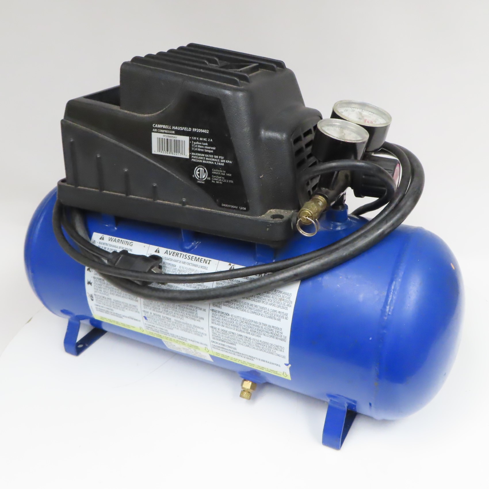 Campbell Hausfeld FP209402 100 PSI 3-Gallon Air Compressor (Local Pick ...