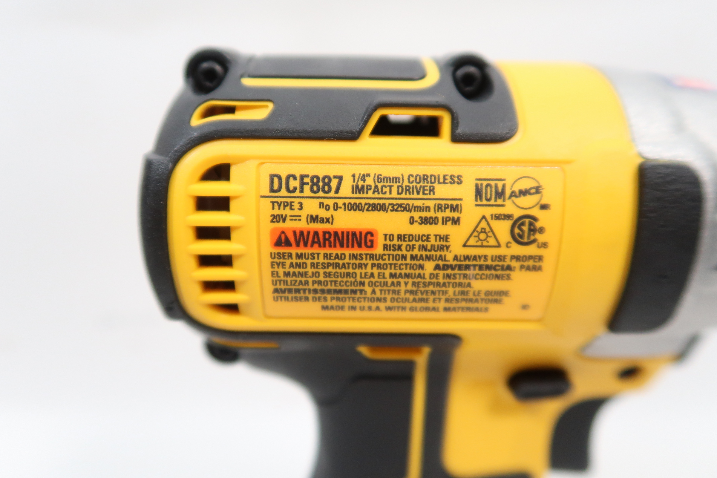 DeWalt DCF887 20V MAX XR Cordless Brushless 3-Speed 1/4 in. Impact Driver