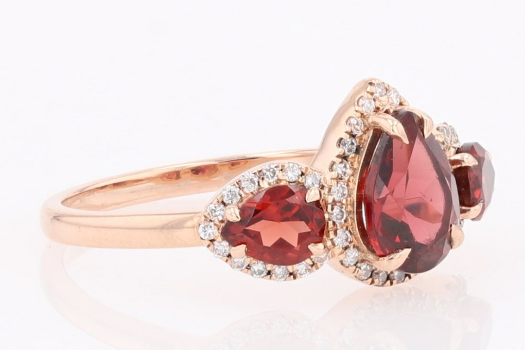 2.26ctw Pyrope Spessartine Garnet & Diamond Statement Ring 14k Rose ...