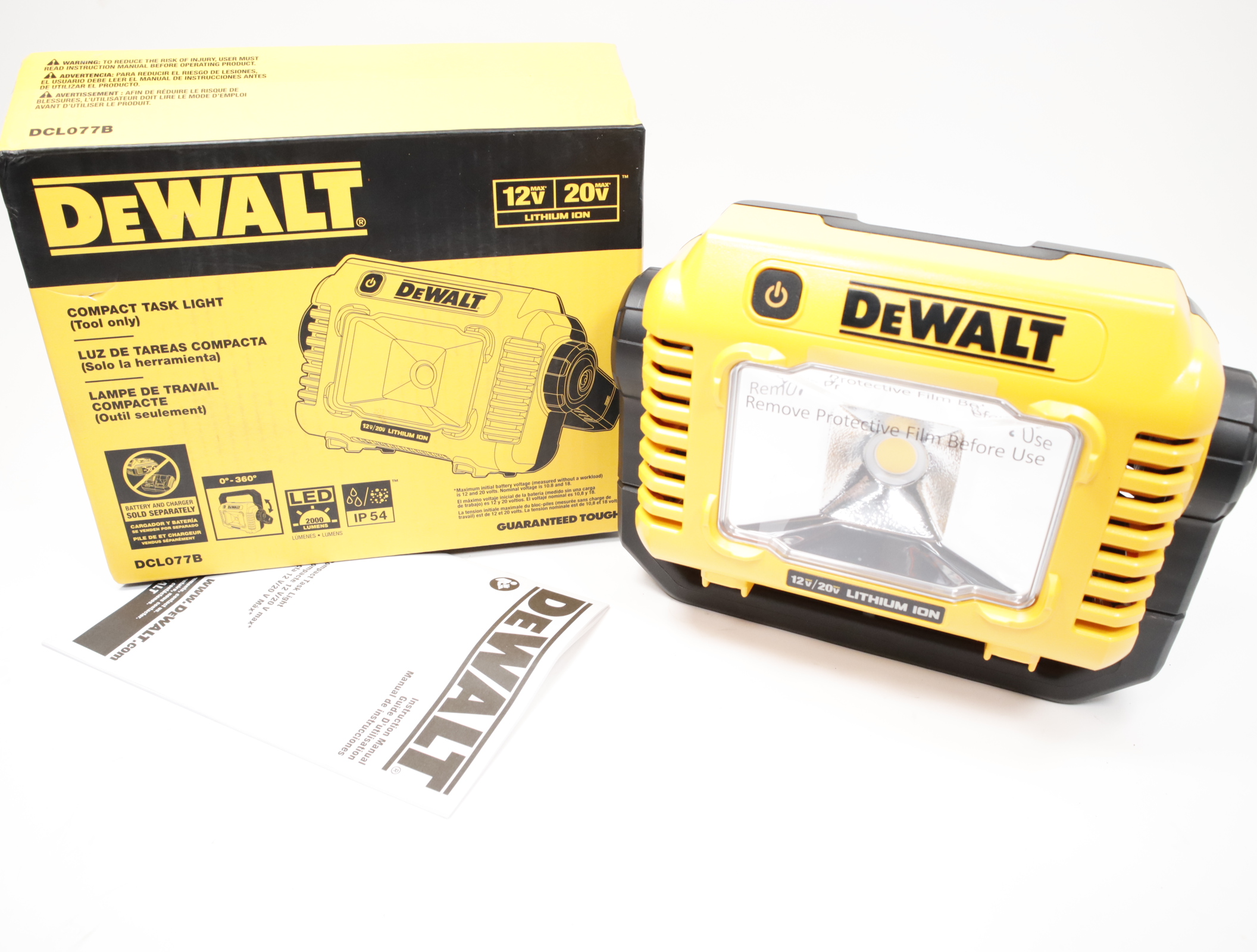 DeWalt DCL077B 12V/20V LED Cordless Work Light 2K Lumen