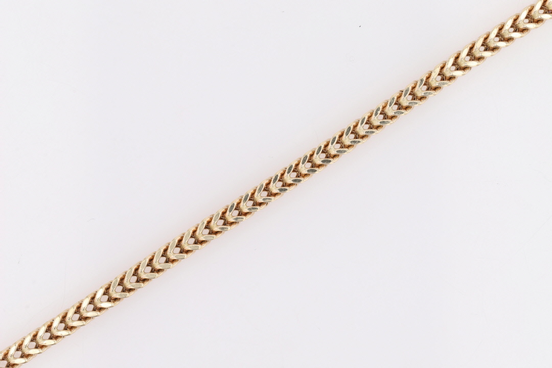 4mm Foxtail Link Chain 24.25" Necklace 10k Yellow Gold 17.88 Grams