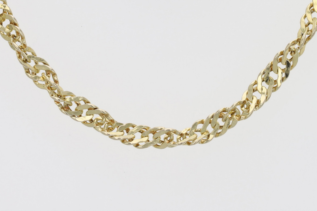 2.1mm Singapore Link Chain 18" Necklace 14k Yellow Gold 2.17 Grams