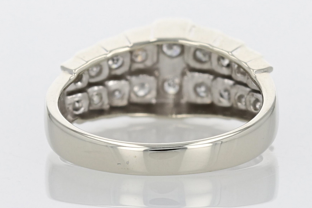 .57ctw Diamond Double Row Channel-Set Wedding Band Ring 10K White Gold ...