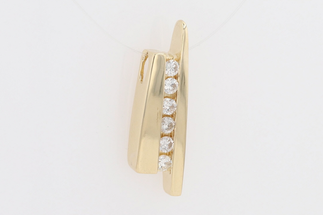 .47ctw Round Cut Diamond Channel-Set Pendant no Chain 14k Yellow Gold 3 ...