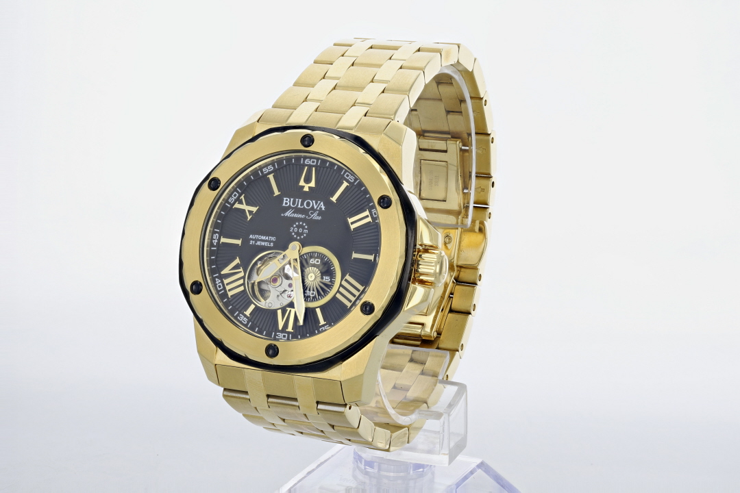 Bulova Marine Star 44mm Black Dial Automatic Stainless Steel Men's ...