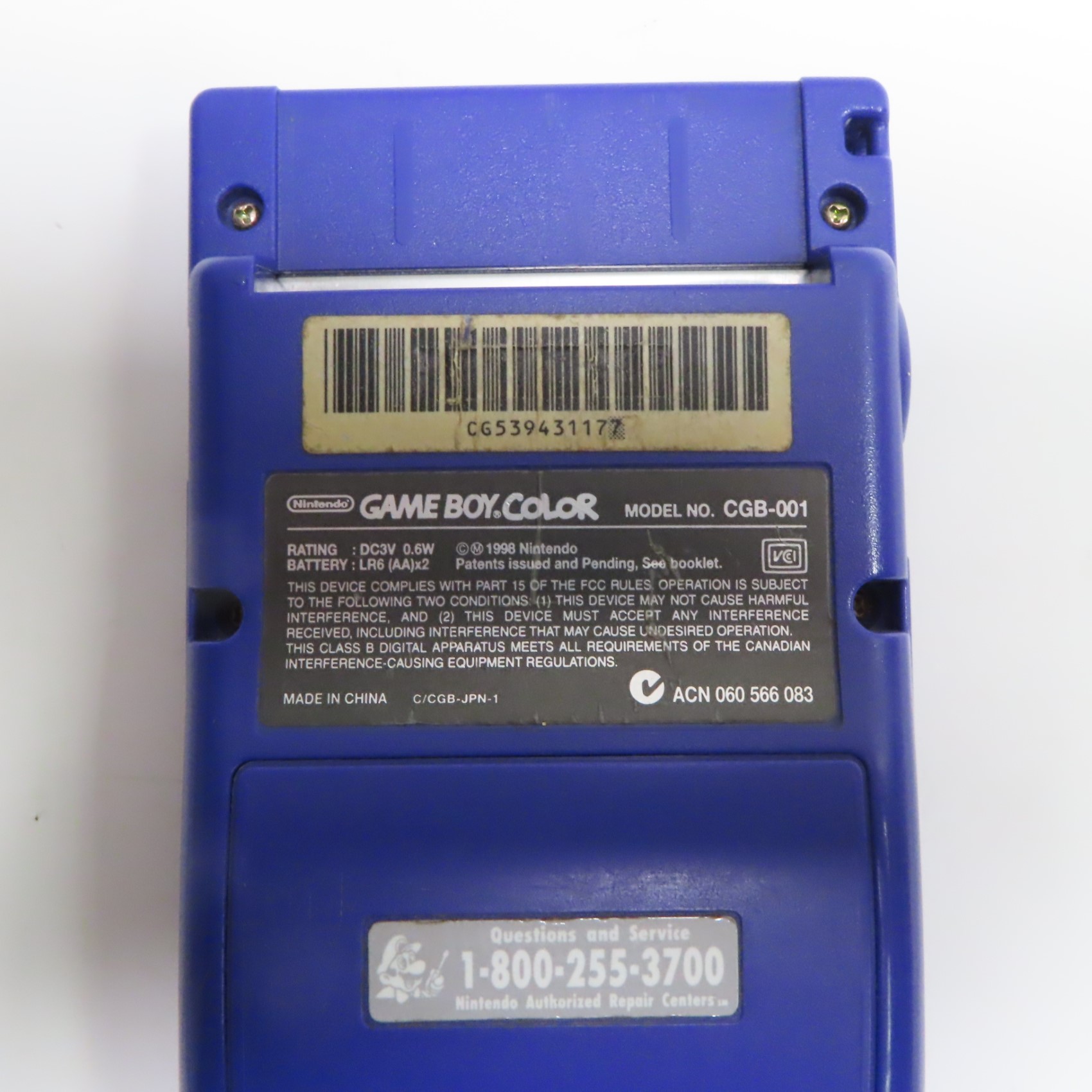 Nintendo CGB-001 Game Boy Color Portable Game Console - Grape