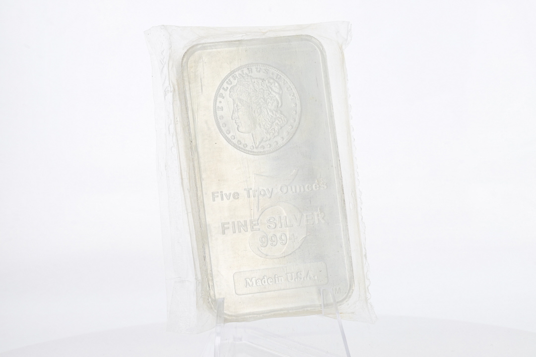 5 oz. Morgan Design .999 Fine Silver Bullion Bar Made in USA Bullion Sealed