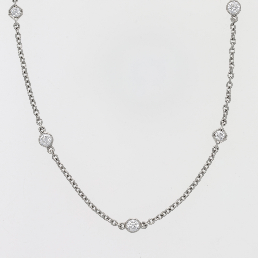 Tiffany bezel diamond necklace store