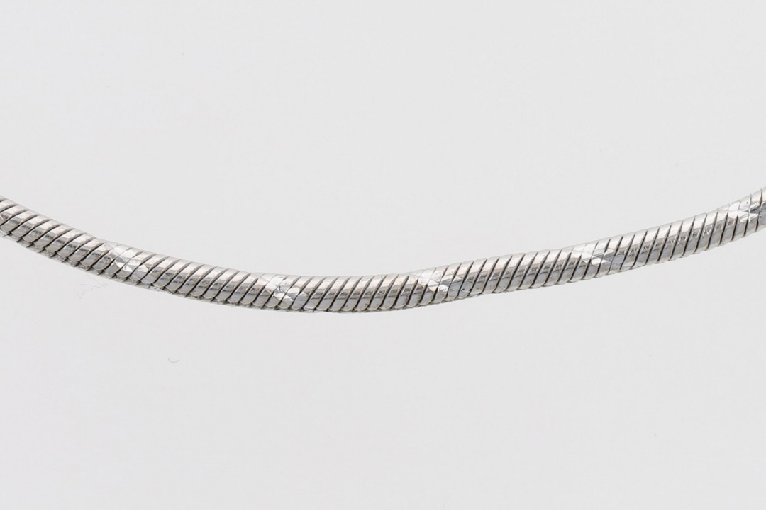 1.5mm Diamond-Cut Snake Link Chain 18.25" Necklace 14k White Gold 8.08 ...