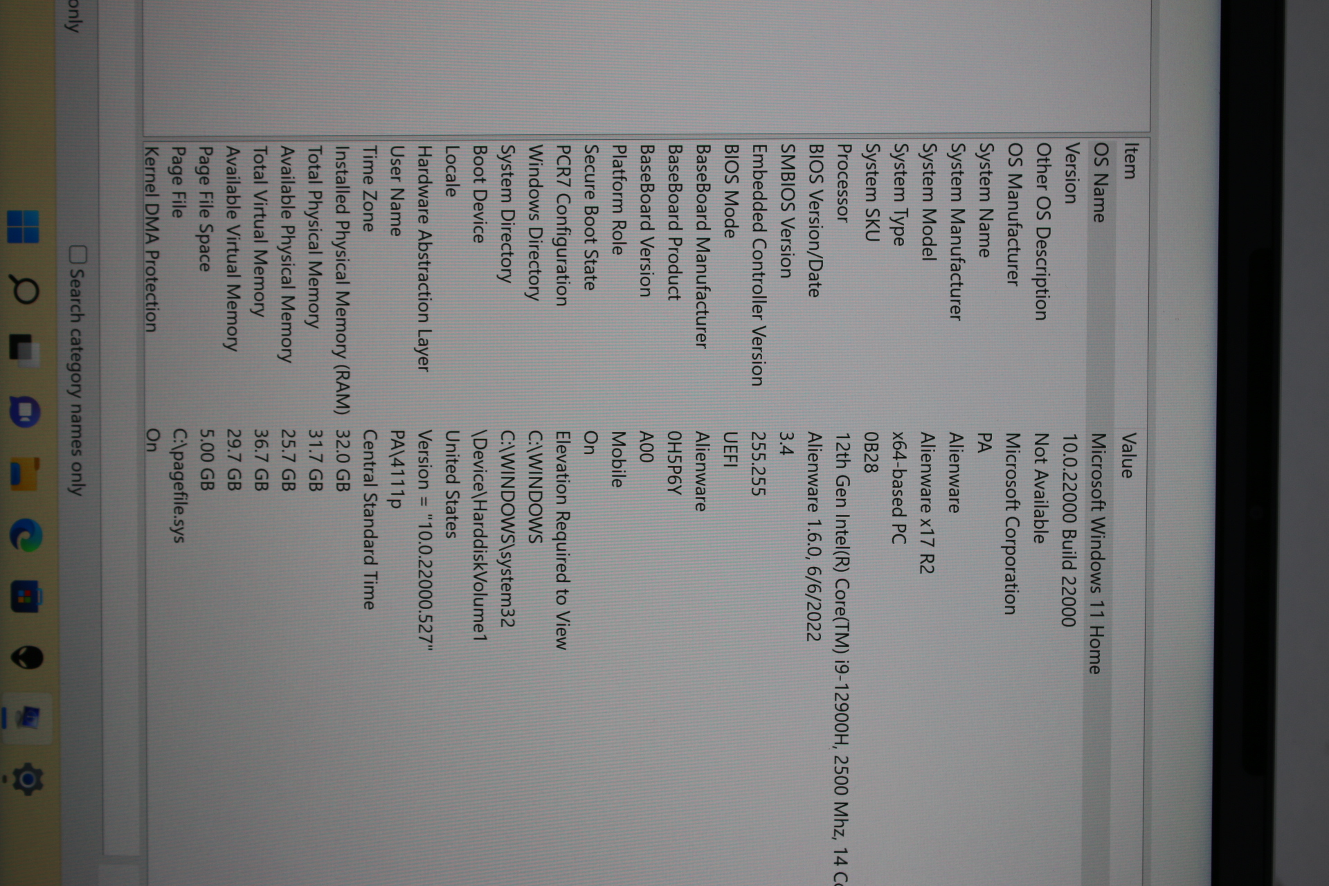 Alienware x17 R2 P48E Core i9-12900H 2.5Ghz RTX 3060 32GB RAM 1TB SSD 17.3"