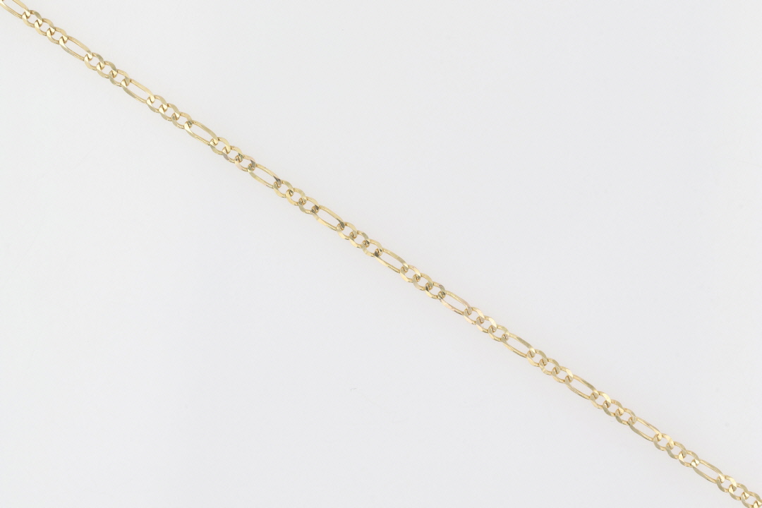 2mm Figaro Link Chain 22.25" Necklace 10k Yellow Gold 2.95 Grams