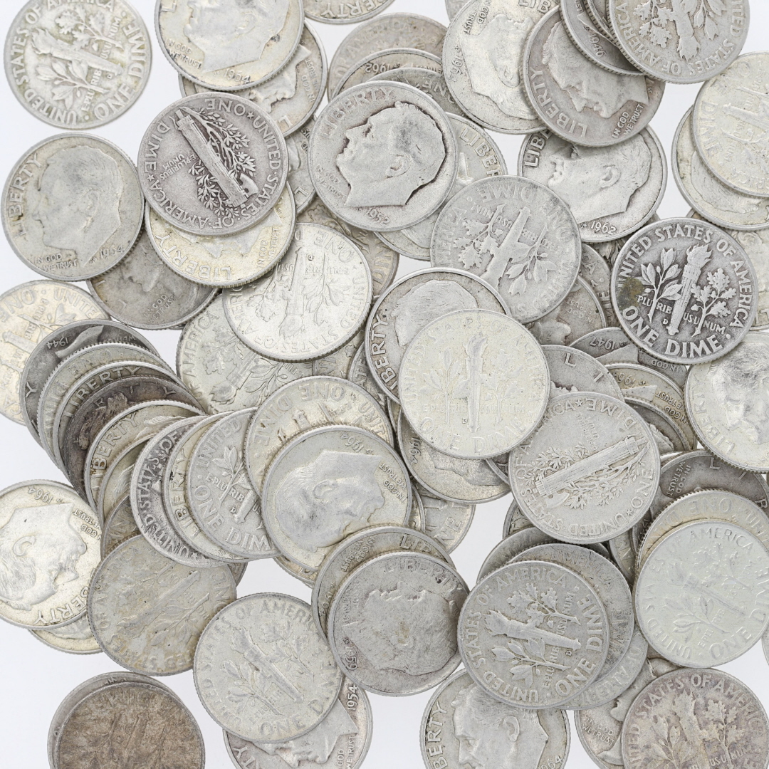 Multiple Years Silver Roosevelt and Mercury Dimes Set of 88 United ...