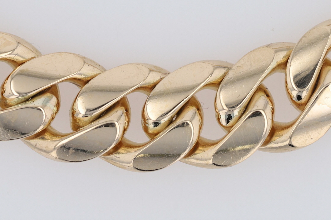 10.7mm Cuban Link Chain 24" Necklace 10k Yellow Gold Italy 151.62 Grams