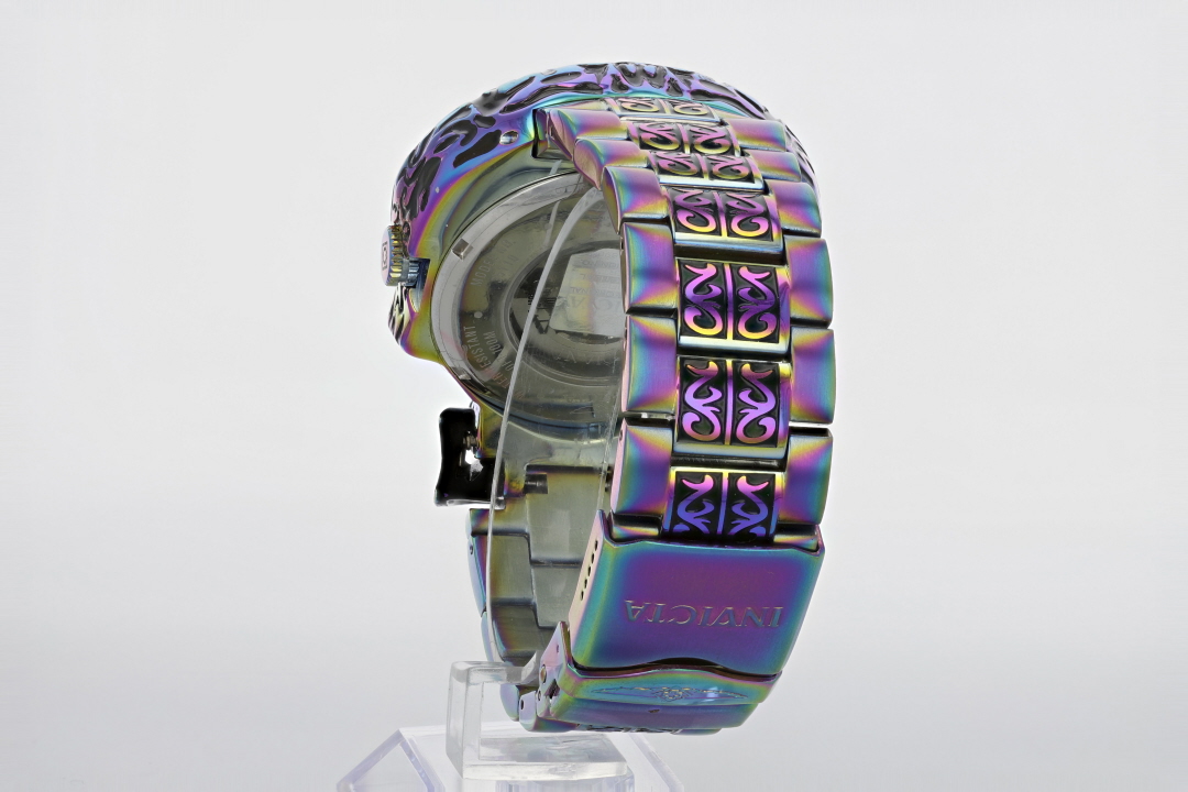 Invicta Artist Skull Black Dial Iridescent Automatic Stainless Steel ...