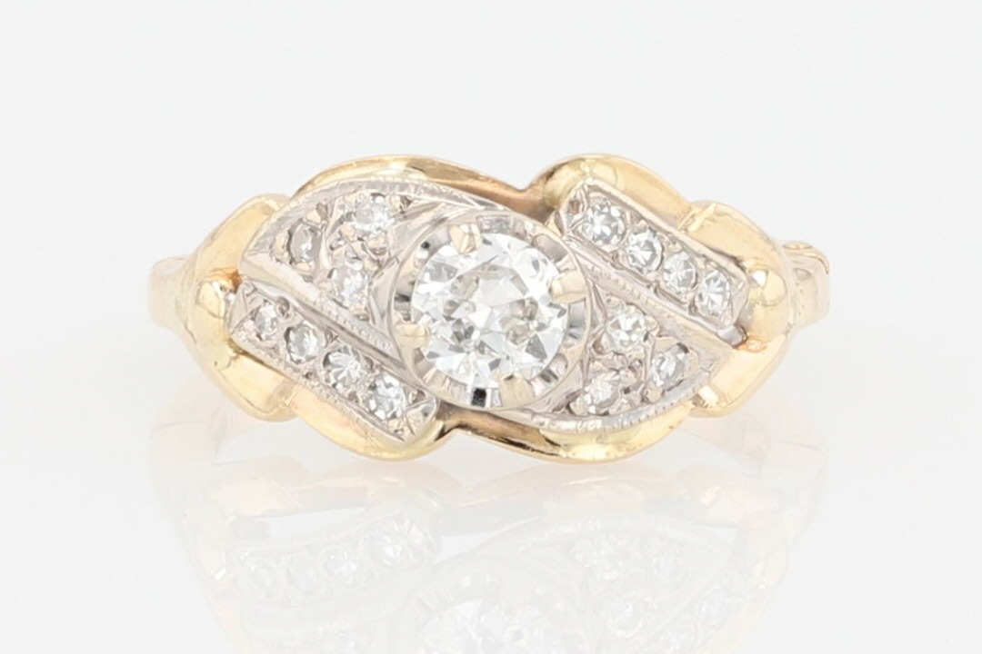 .39ctw Diamond with Accents Arthritic Engagement Ring 14k Multi-Tone ...