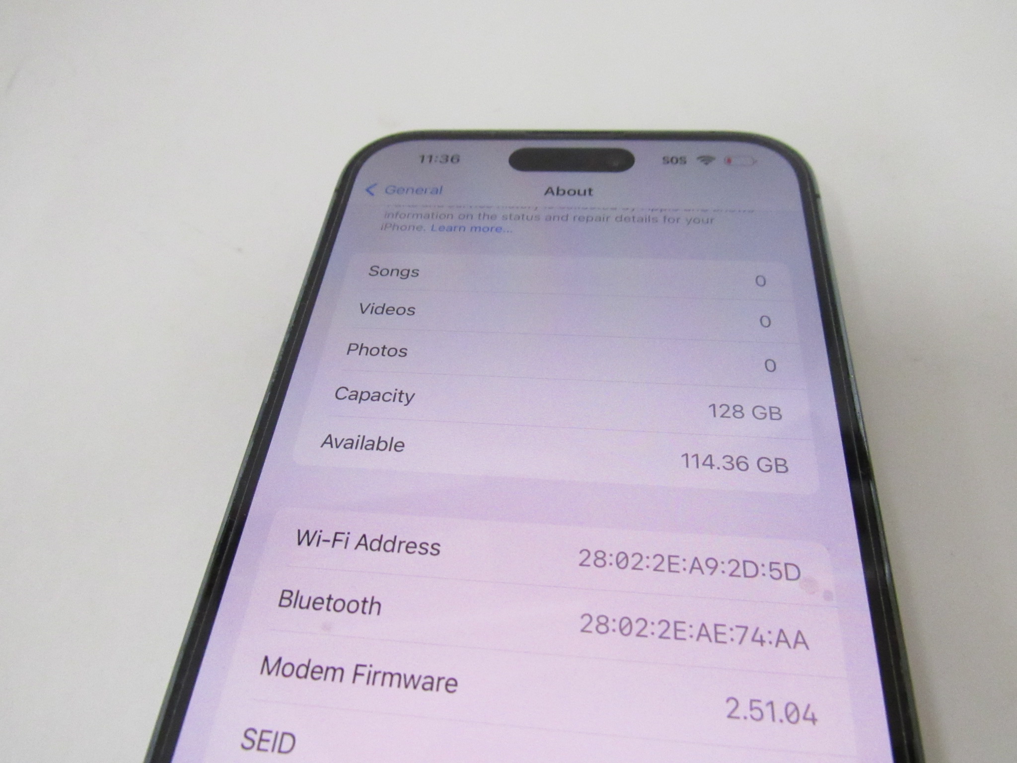 Apple iPhone 14 Pro Max A2651 MQ8R3LL/A 128GB Purple No SIM Restrictions