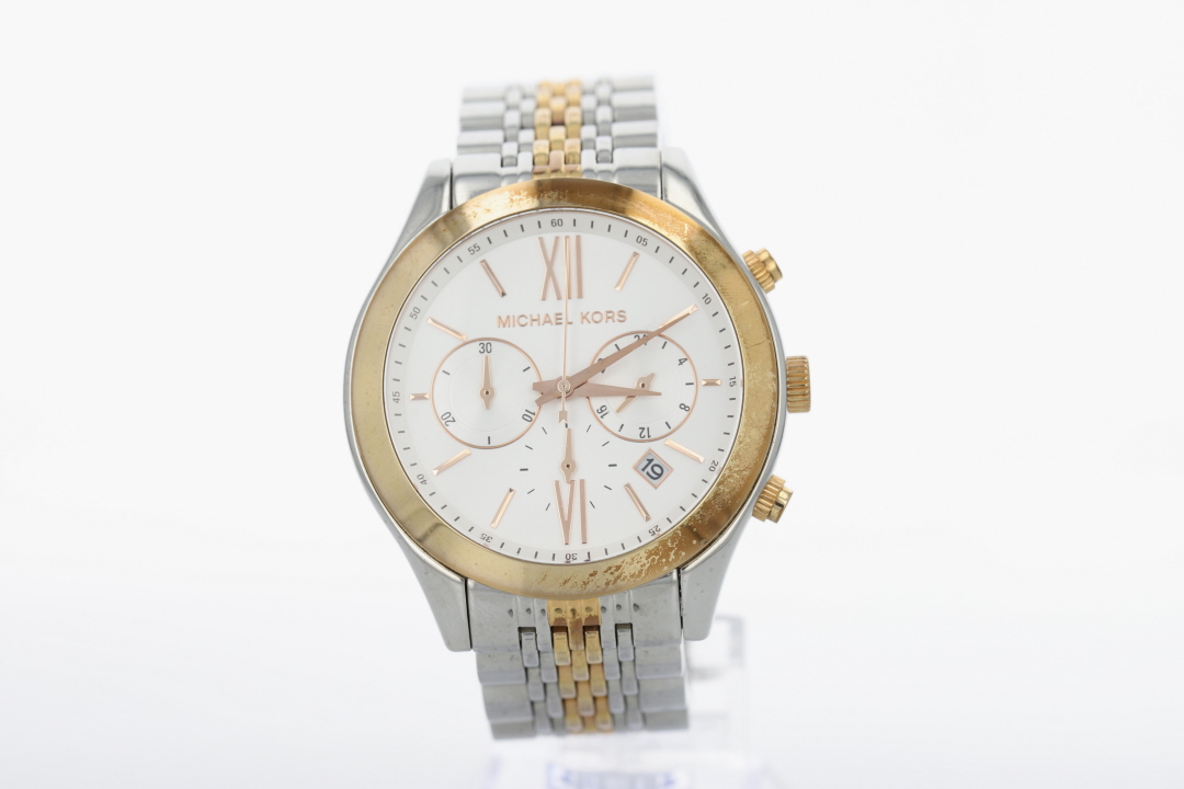 Michael Kors Brookton White Dial Chronograph Stainless Steel Women's ...