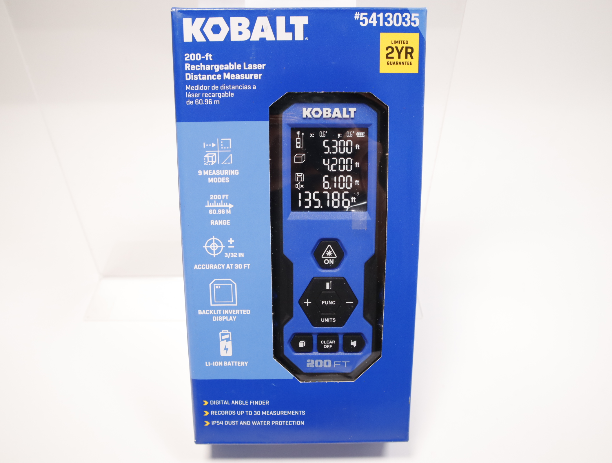 Kobalt 5413035 200-ft Indoor/Outdoor Laser Distance Measurer Backlit ...