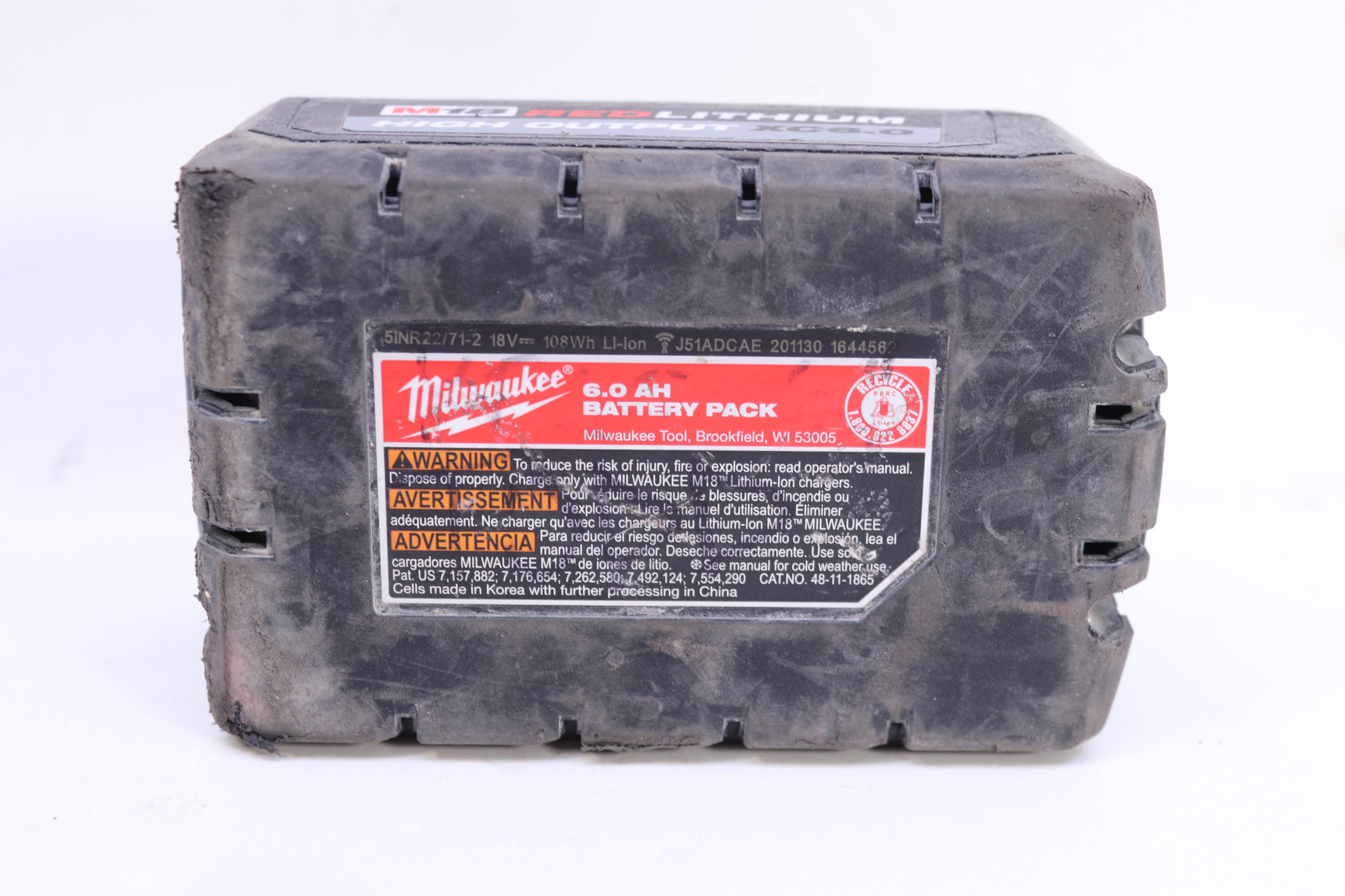 Milwaukee 48-11-1865 M18 18V Lithium-Ion High Output 6.0Ah Worksite Battery
