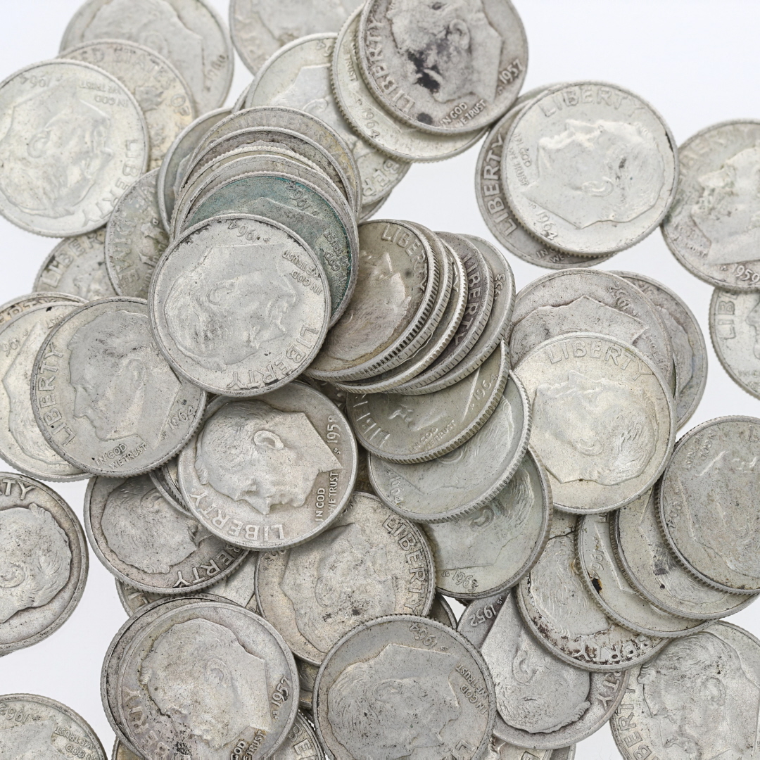 Multiple Years Silver Roosevelt and Mercury Dimes Set of 74 United ...