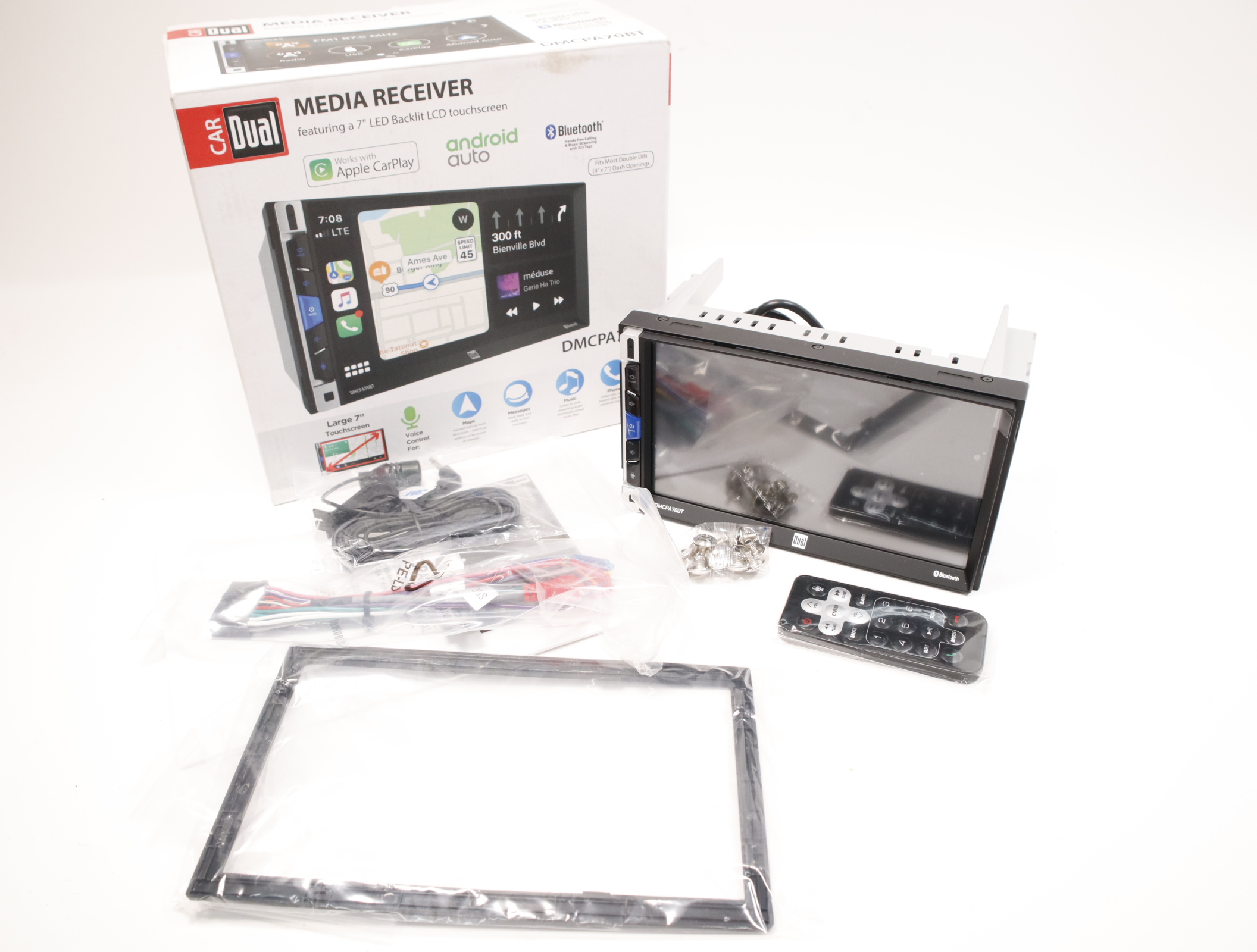 Dual DMCPA70BT Digital Media Receiver 200 Watts 7" Display Double DIN 4762