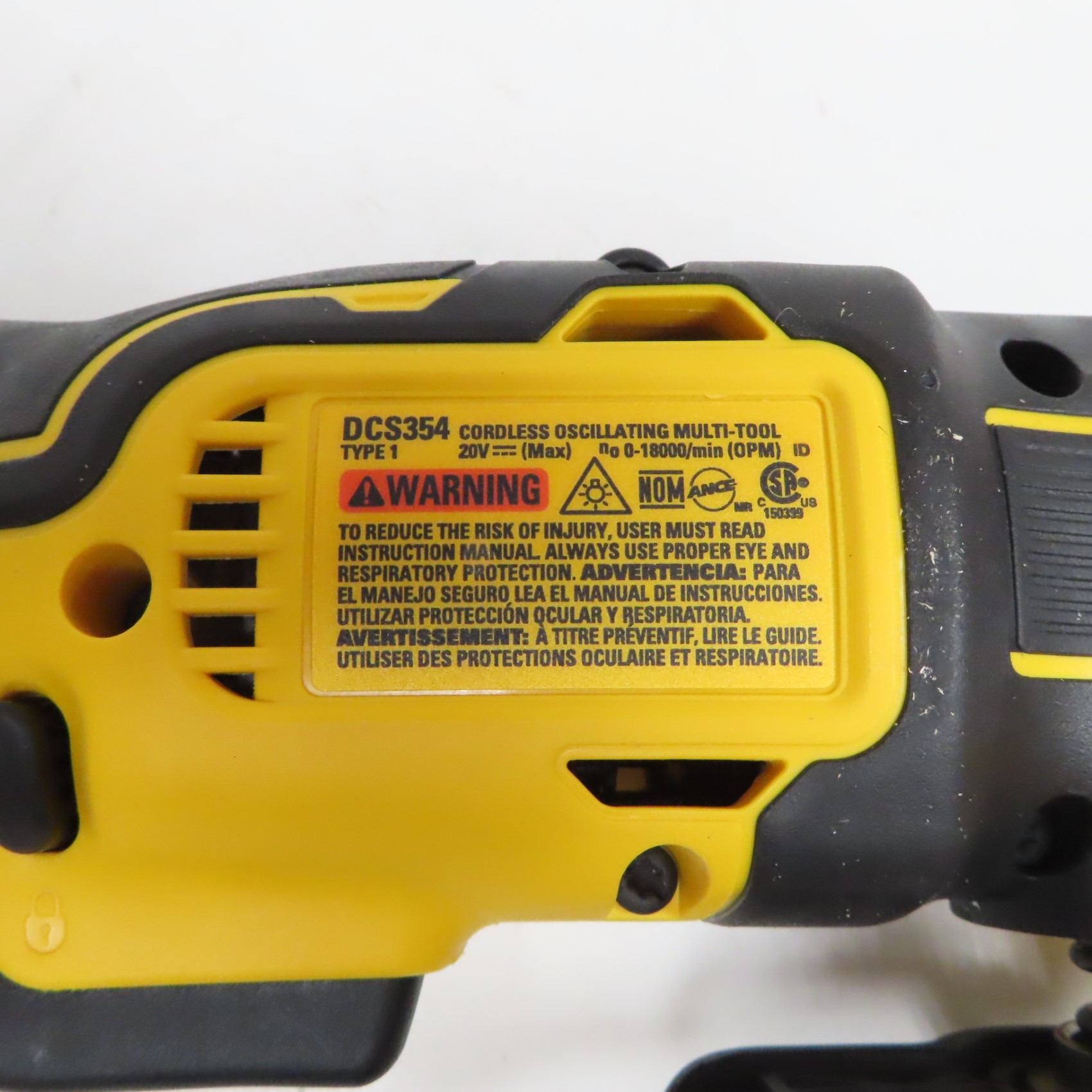 DeWalt DCS354 MAX ATOMIC 20V Cordless Oscillating Multi-Tool