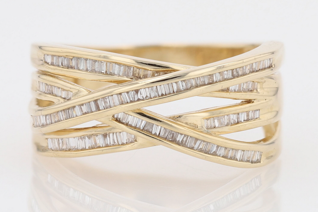 .40ctw Diamond Channel-Set Split Shank Statement Ring 14k Yellow Gold ...