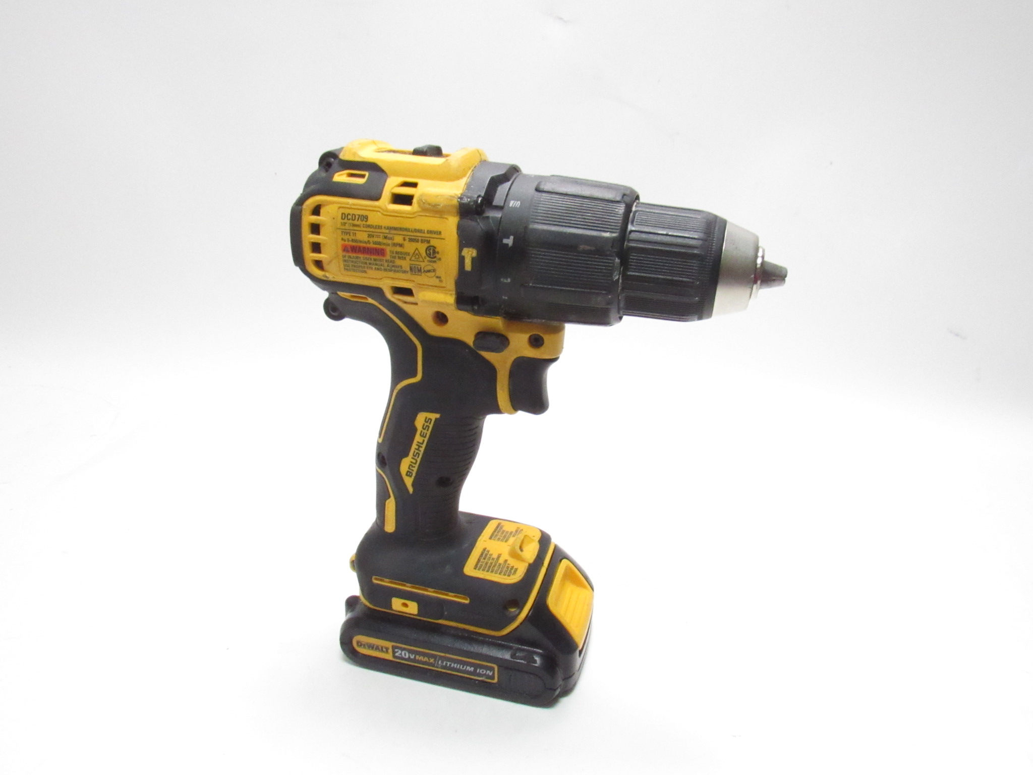 DEWALT DCD709 20-Volt MAX Li-Ion Cordless Brushless Compact 1/2" Hammer ...
