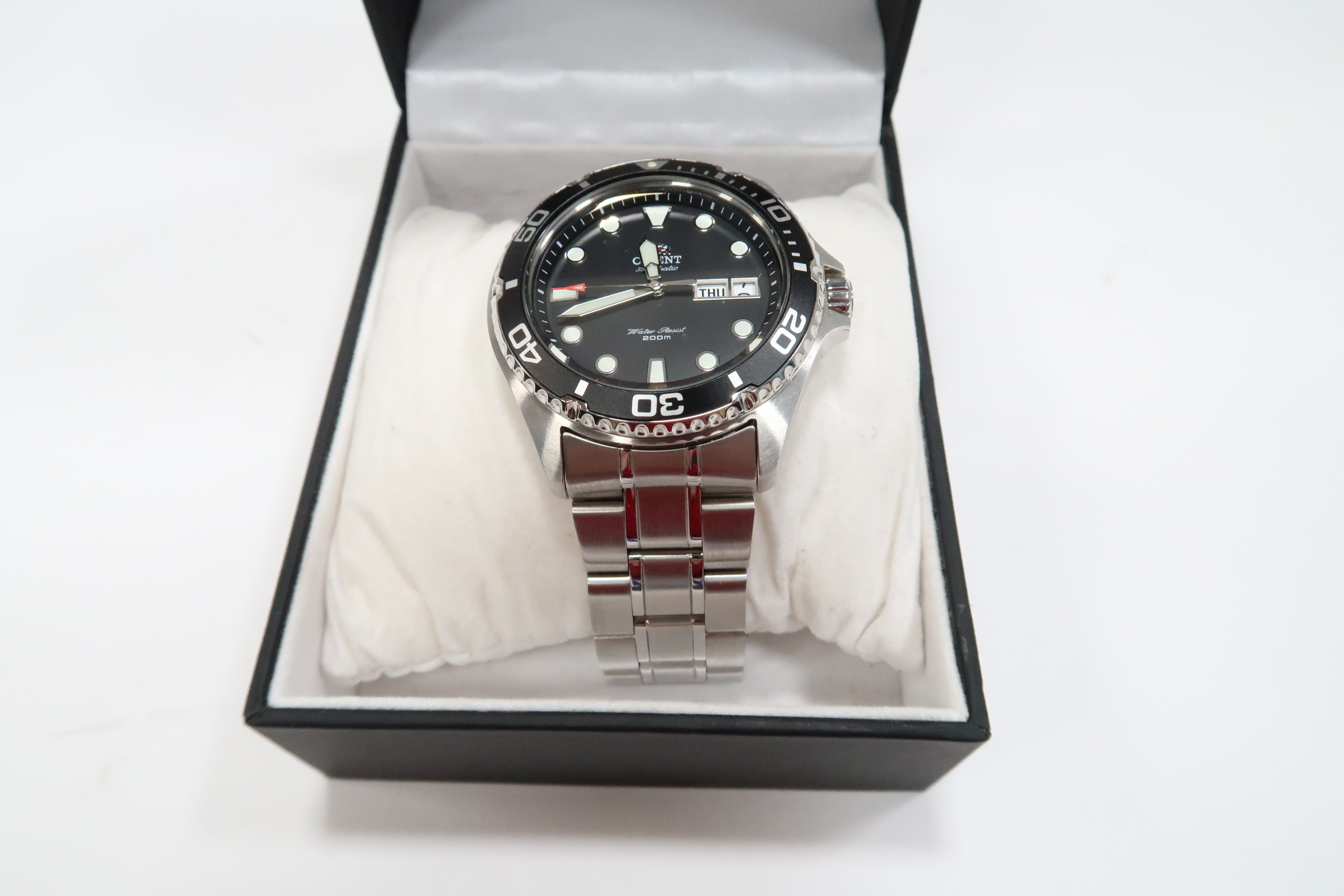 Orient Japanese 42mm Black Dial Automatic Stainless Steel Men's Wristwatch