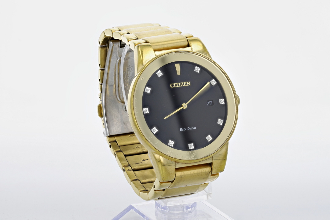 Citizen Axiom Diamond-Accent 40mm Black Dial Stainless Steel Men's ...