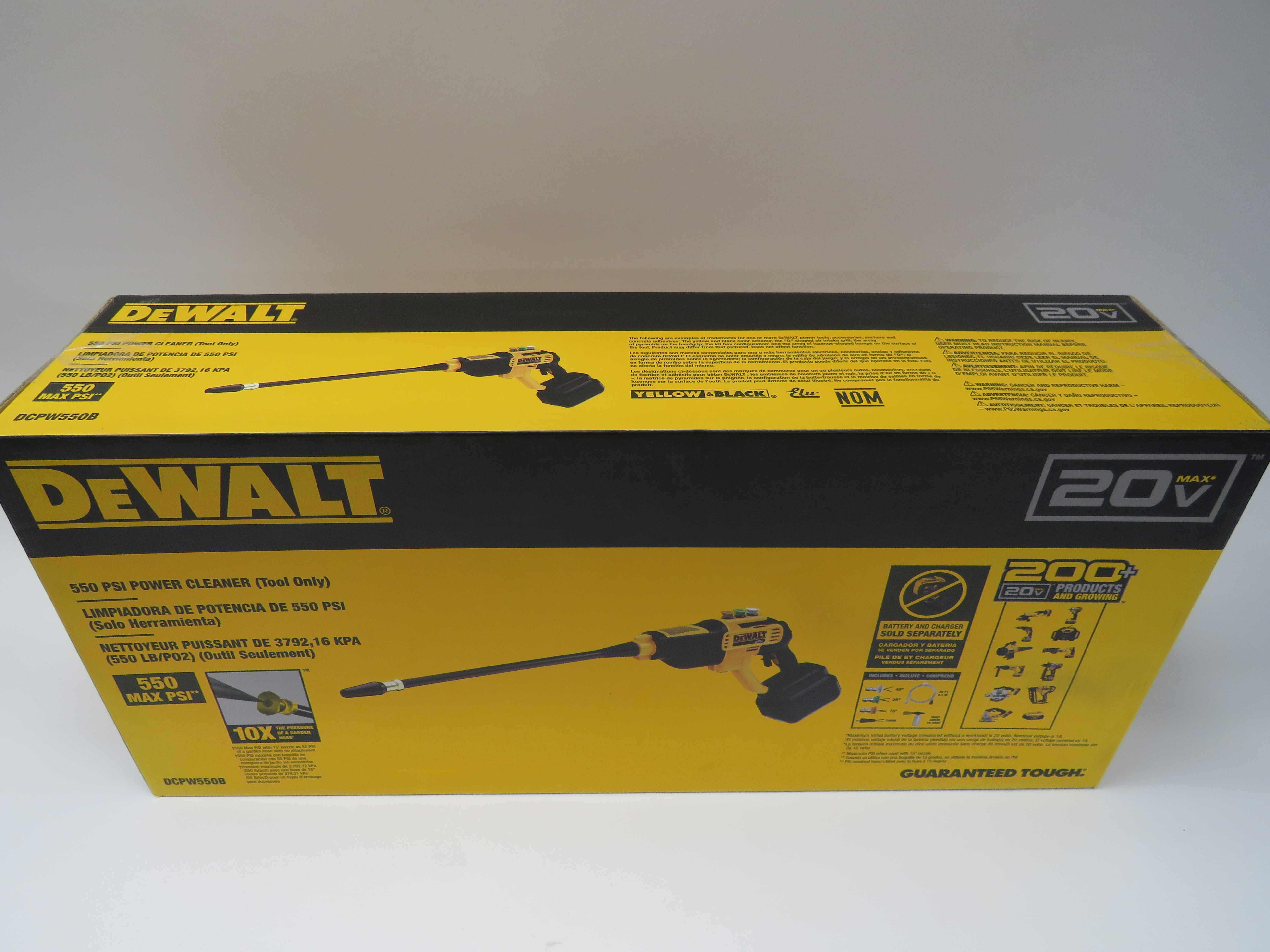 DeWalt 20v Max 550 Max PSI Cordless Power Cleaner DCPW550B