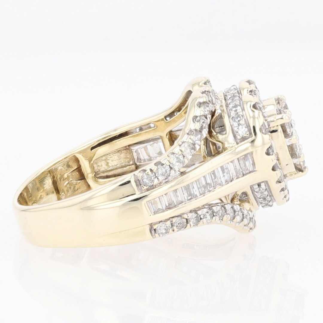 .92ctw Round Cut Diamond Heart Cluster Engagement Ring 10k Yellow Gold ...
